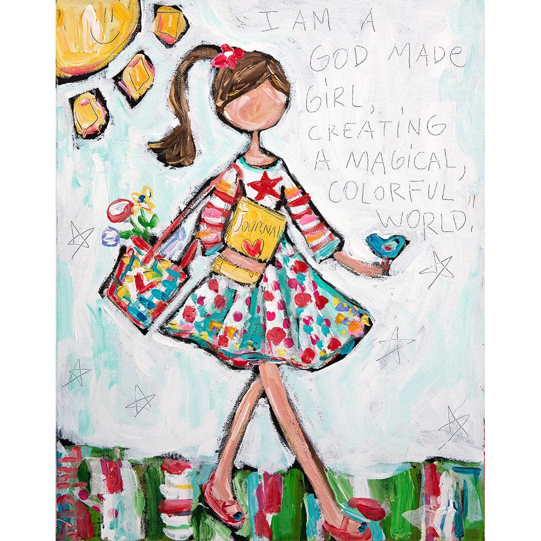 God Made Girl Brunette Print
